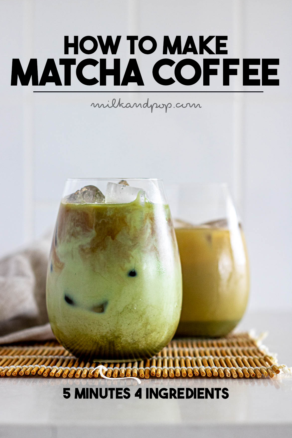 Dirty Matcha Coffee Latte – Milk and Pop